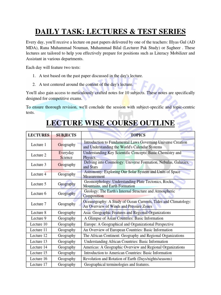 Lecture Wise Course Outline | PDF | English Grammar | English Language