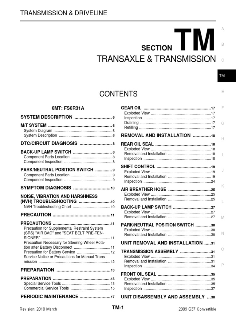 Transaxle & Transmission: Section | PDF | Manual Transmission ...