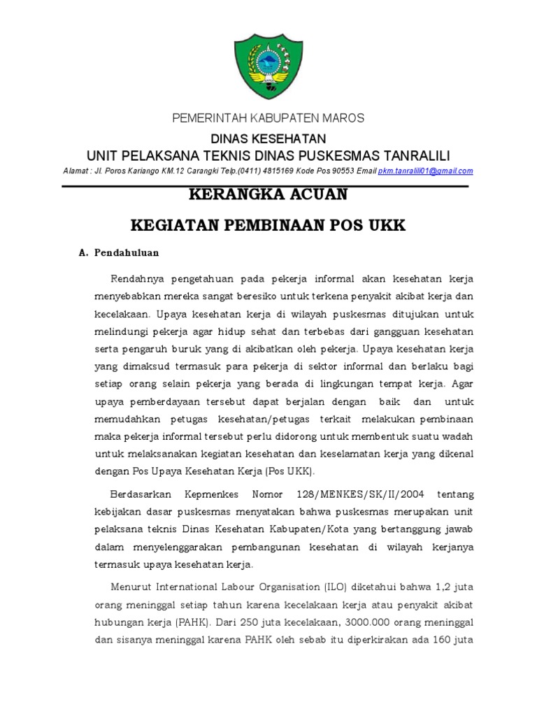 Kak Pembinaan Pos Ukk | PDF