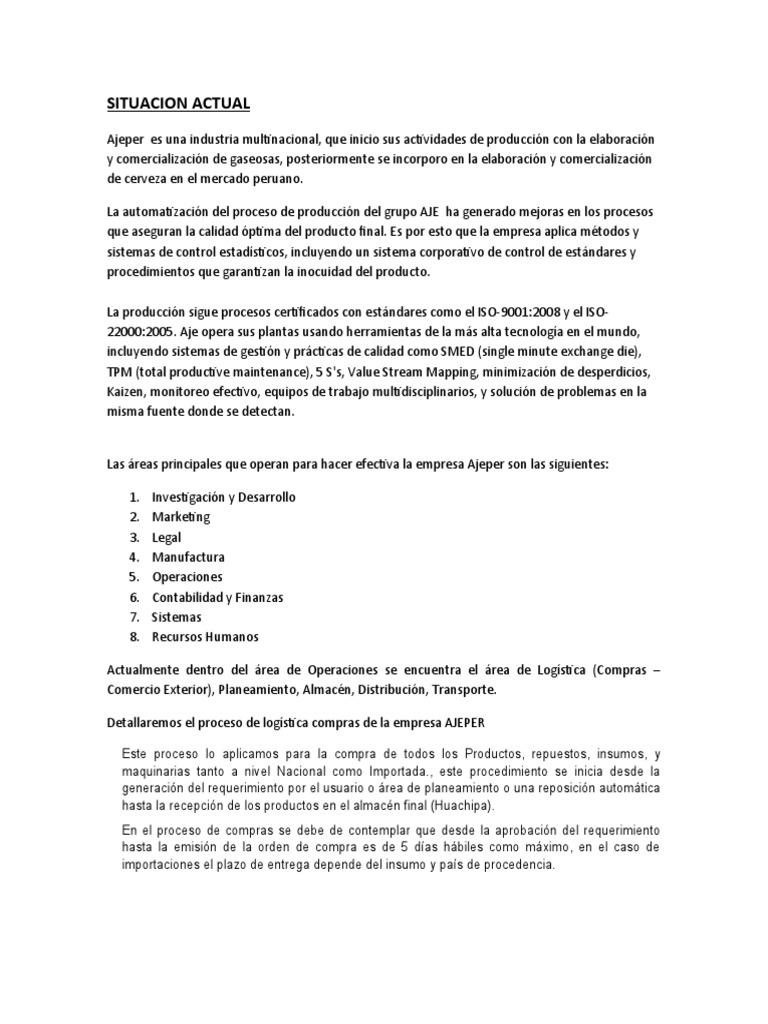 Ajeper: Logística y Compras Eficientes | PDF | Calidad (comercial ...