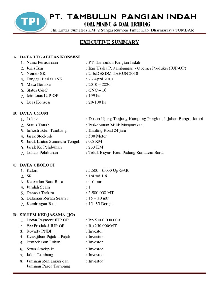 Ex. SUMMARY PT - TPI 2023 | PDF