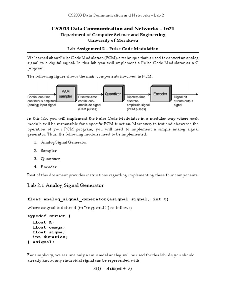 Lab 2 Pdf Modulation Sampling Signal Processing