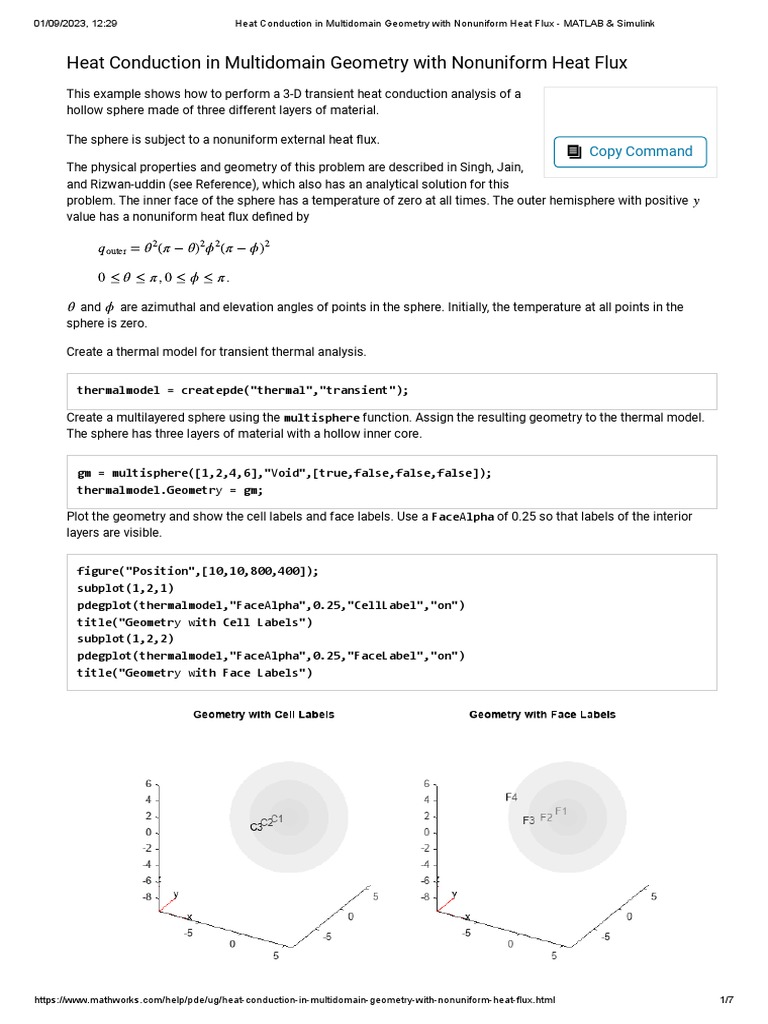 Heat Conduction in Multidomain Geometry With Nonuniform Heat Flux - MATLAB & Simulink | PDF ...