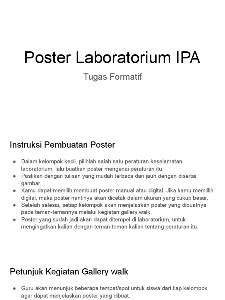 Salinan Dari Poster Laboratorium IPA | PDF | Karier & Perkembangan