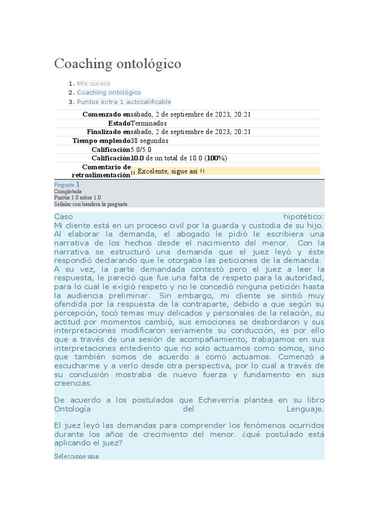 Coaching Ontológic1 | PDF | Humano | Ciencia cognitiva