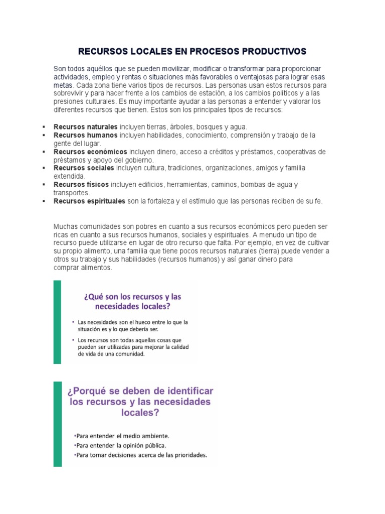 Recursos Locales | PDF