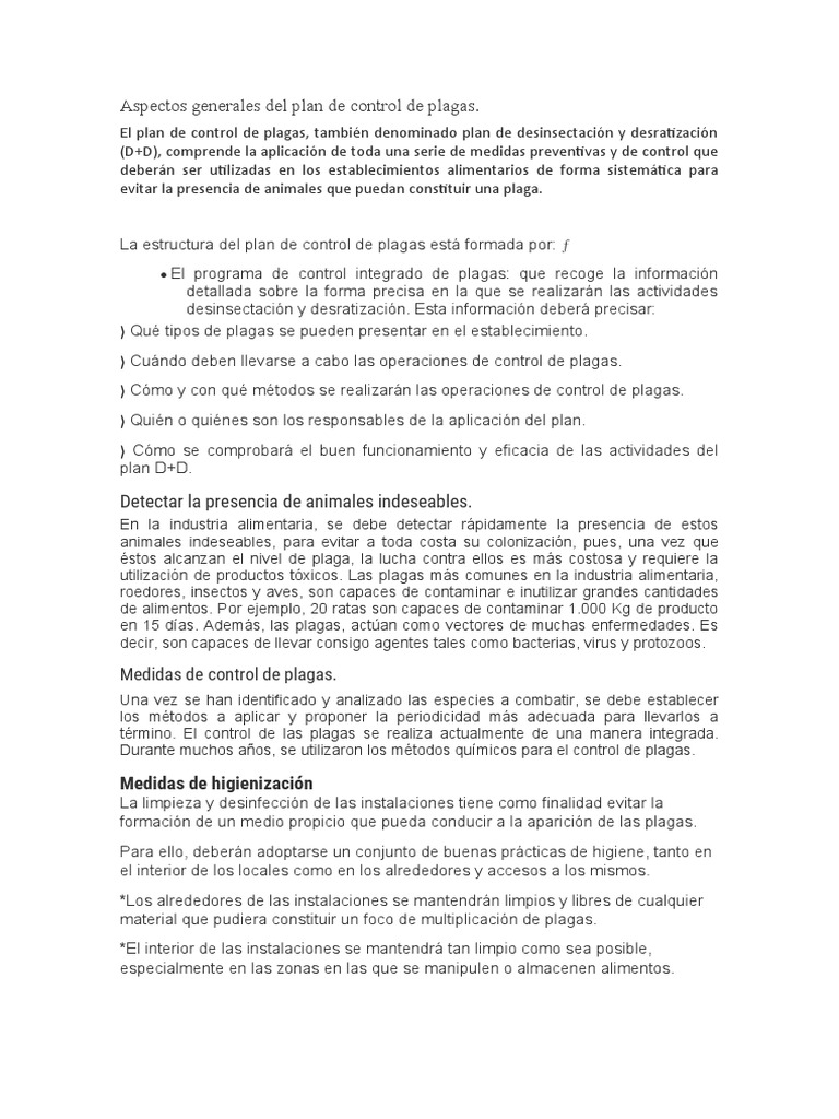 Programa para Control de Plagas | PDF | Plaga (organismo) | Ultravioleta Programa para Control de Plagas | PDF | Plaga (organismo) | Ultravioleta
