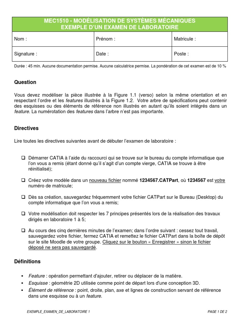 Exemple Examen de Laboratoire | PDF | Informatique