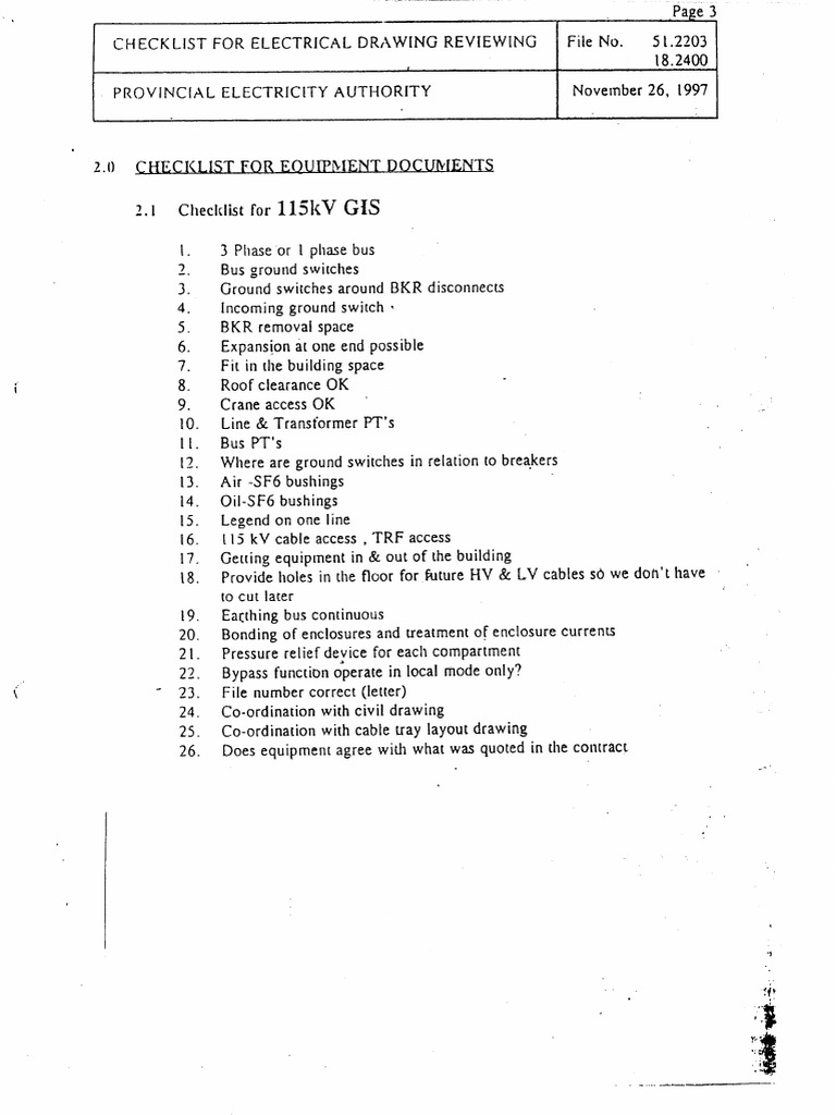 Checklist Substation Equipment | PDF