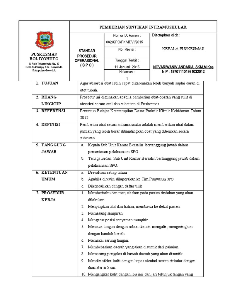 Sop Injeksi Im | PDF | Sains & Matematika