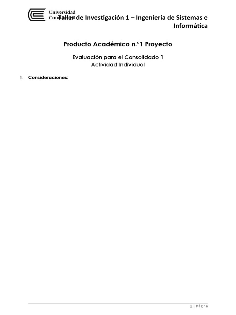 PA1 01 Individual | PDF | Ingeniería de Sistemas | Informática