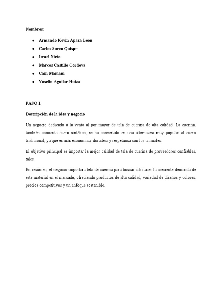 Documento de - Kevin | PDF | Producto (Negocio) | Análisis FODA