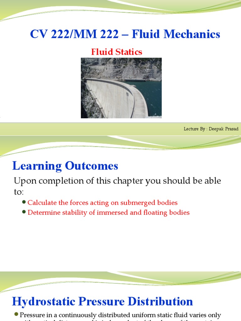 Fluid Statics | PDF | Buoyancy | Pressure