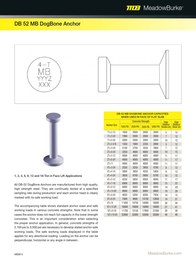 DB 52 DogBone Anchor | PDF | Anchor | Building Technology