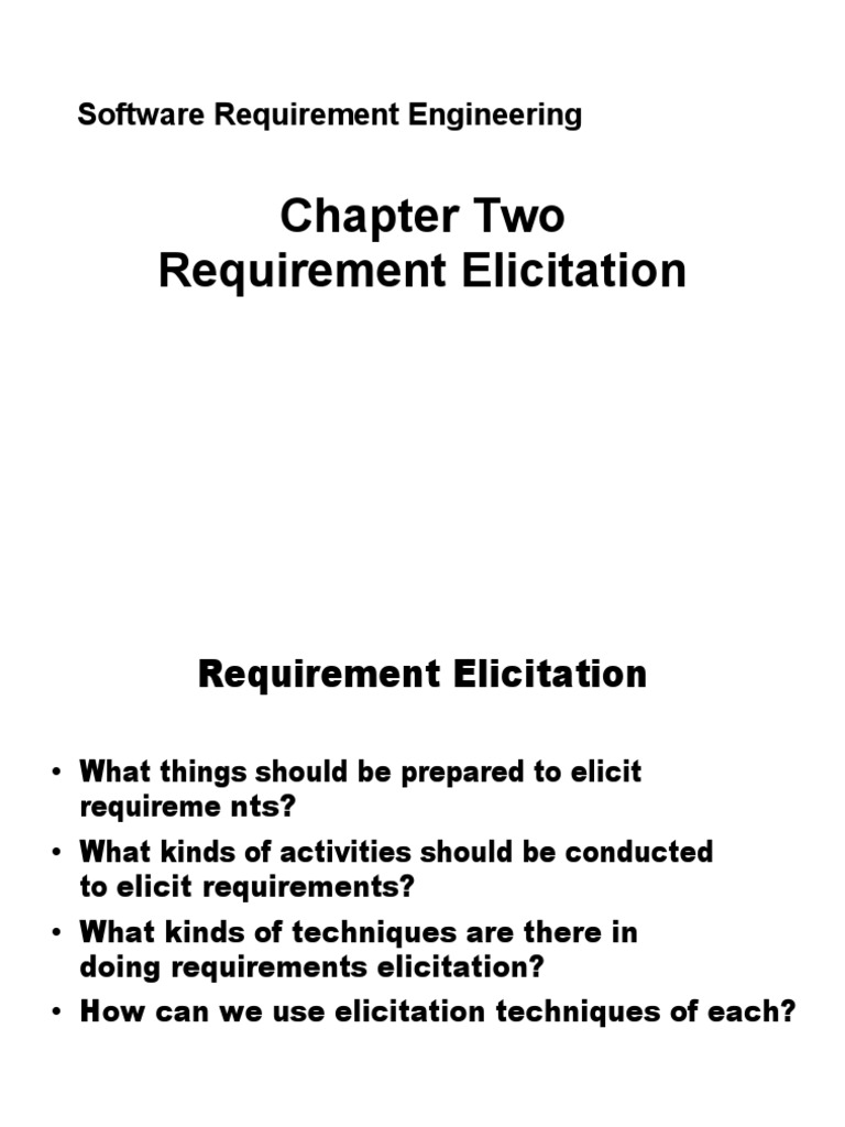 Chapter Two - Requirement Elicitation | PDF | Use Case | Software ...