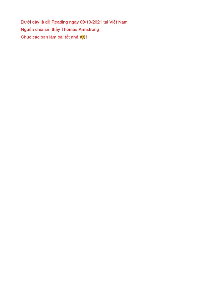 Đề Reading 09102021 KO có answer | PDF | Koala | Zoo