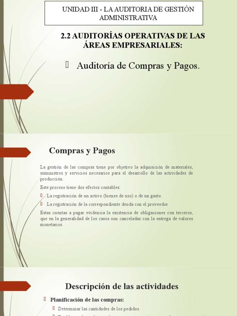 Clase #12 F03!06!20 - UNIDAD III - Auditoria de Compras y Pagos | PDF | Auditoría | Ingeniería ...
