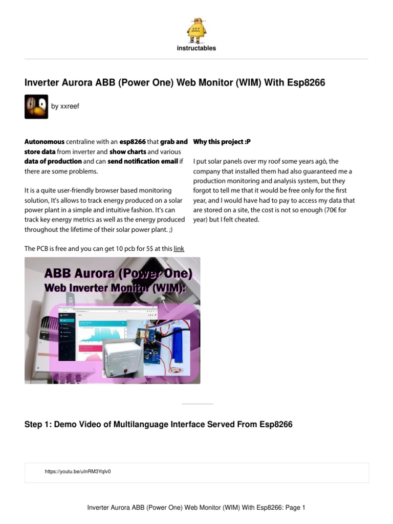 Inverter Aurora ABB Power One Web Monitor WIM With | PDF | Printed ...