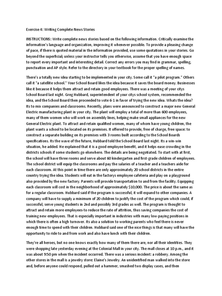 Newswriting Exercises | PDF | Asia Pacific Economic Cooperation