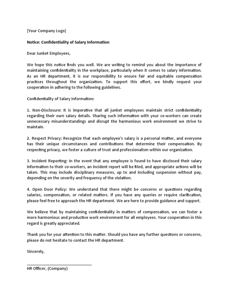 Salary Confidentiality Notice | PDF | Career & Growth
