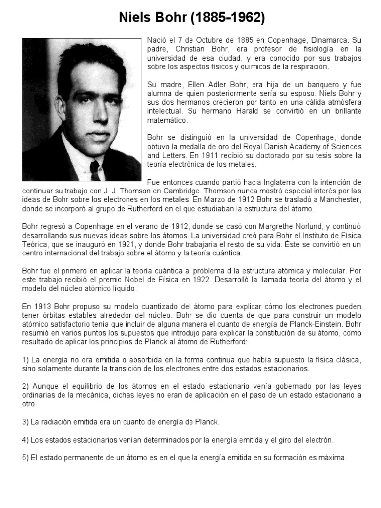 Niels Bohr | PDF | Niels Bohr | Mecánica cuántica