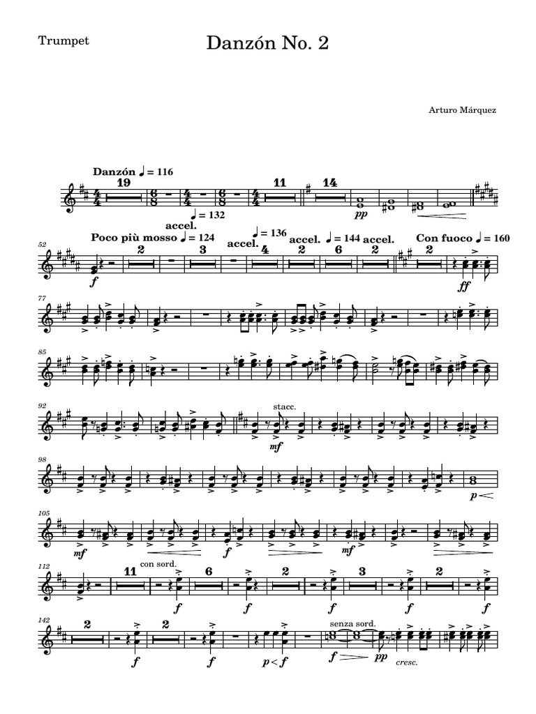 Danzón No. 2 - Trumpet | PDF