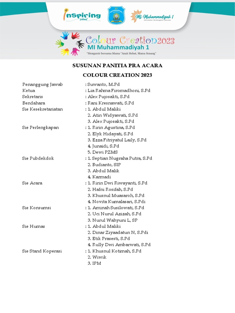 Susunan Kepanitiaan | PDF Susunan Kepanitiaan | PDF