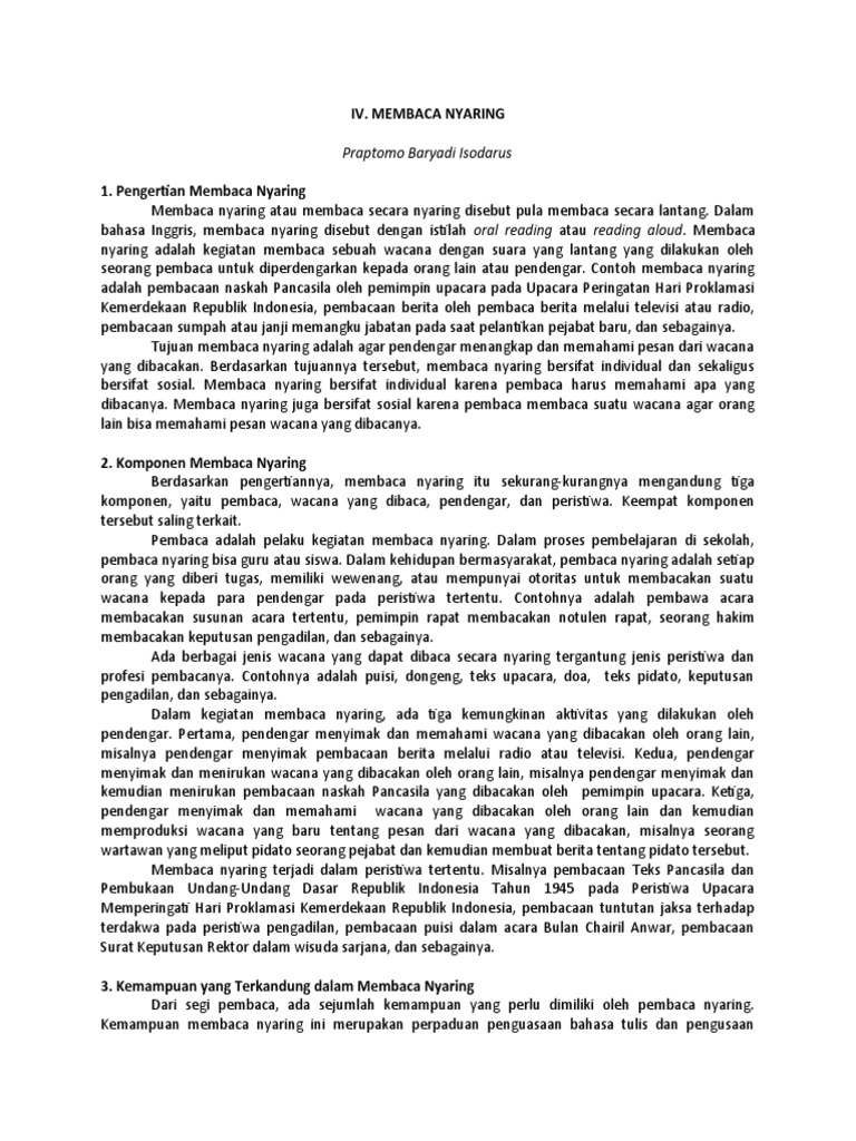 Panduan Membaca Nyaring Efektif | PDF | Seni & Disiplin Bahasa