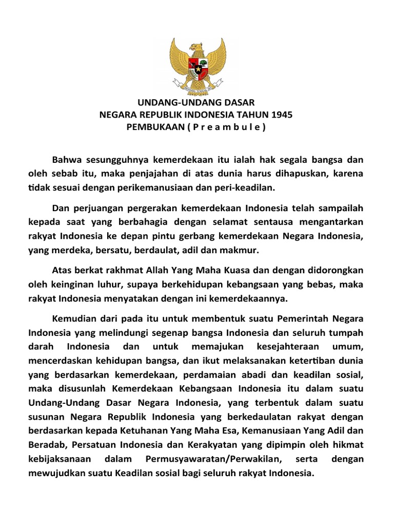 Uud, Pancasila Dan Proklamsi | PDF