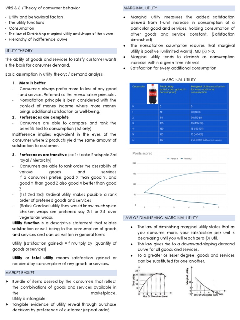 Basic Microeconomics REVIEWER - Theory of Consumer Behavior | PDF | Utility | Economic Theories