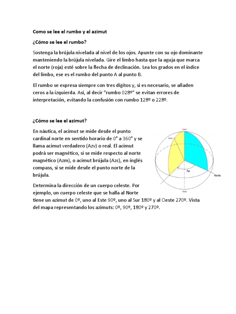 Como Se Lee El Rumbo y El Azimut | PDF