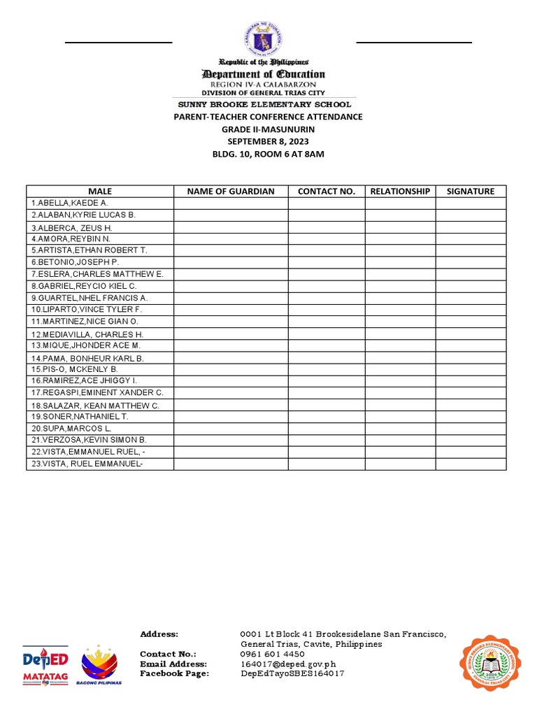 PTC Attendance | PDF