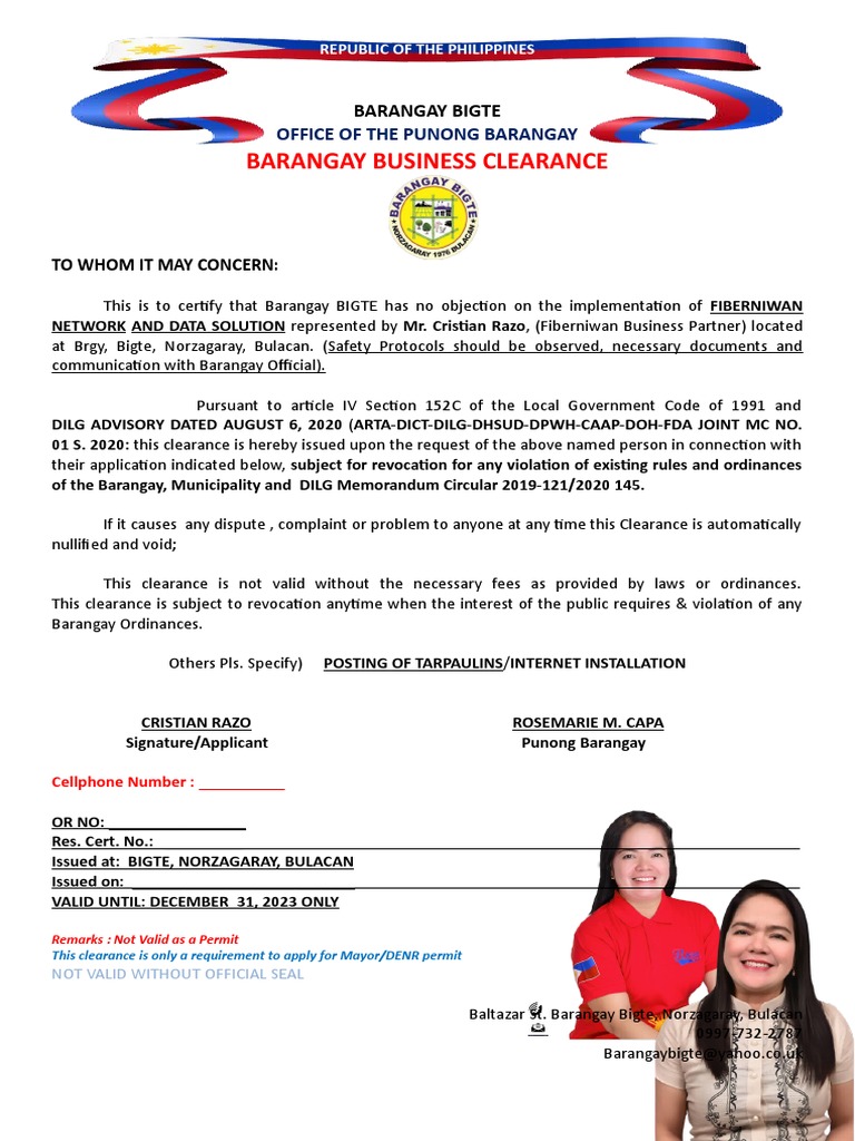 Clearance For Fiberniwan | PDF | Telecommunications | Computing