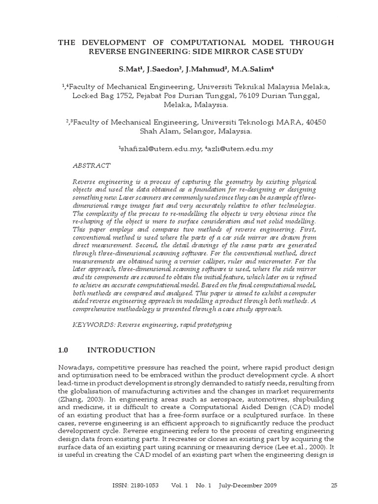 The Development of Computational Model Through Reverse Engineering ... The Development of Computational Model Through Reverse Engineering ...