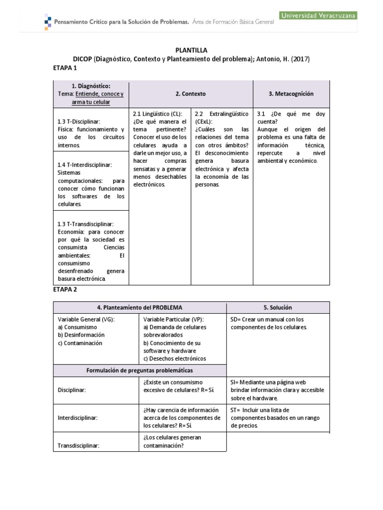 Act06. Plantilla DICOP | PDF | Residuos electrónicos