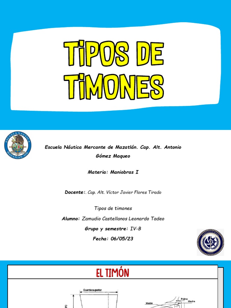 Tipos de Timones en Maniobras Náuticas | PDF