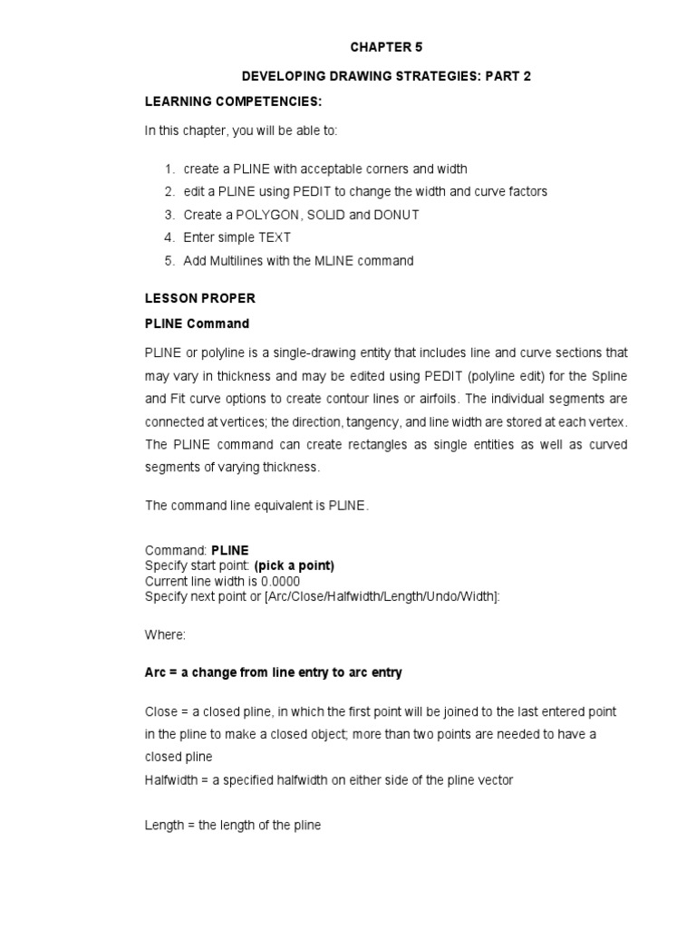 EE 206L Computer-Aided Drafting - MODULE 5 | PDF | Spline (Mathematics) | Polygon