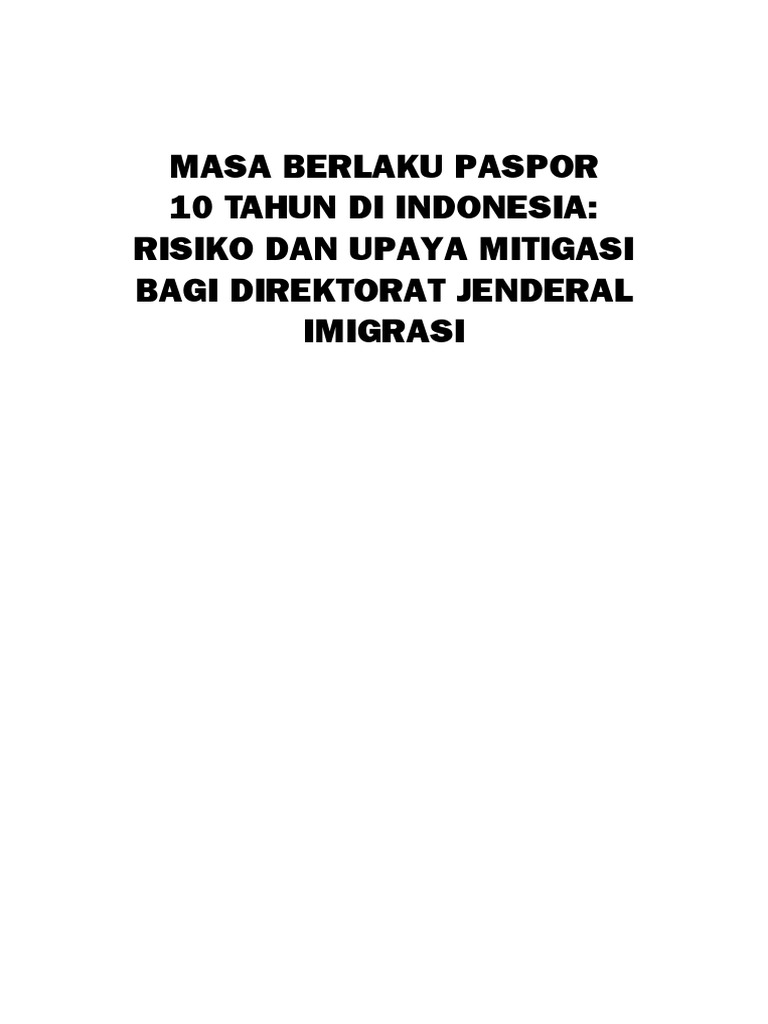 Masa Berlaku Paspor 3 - 3 | PDF