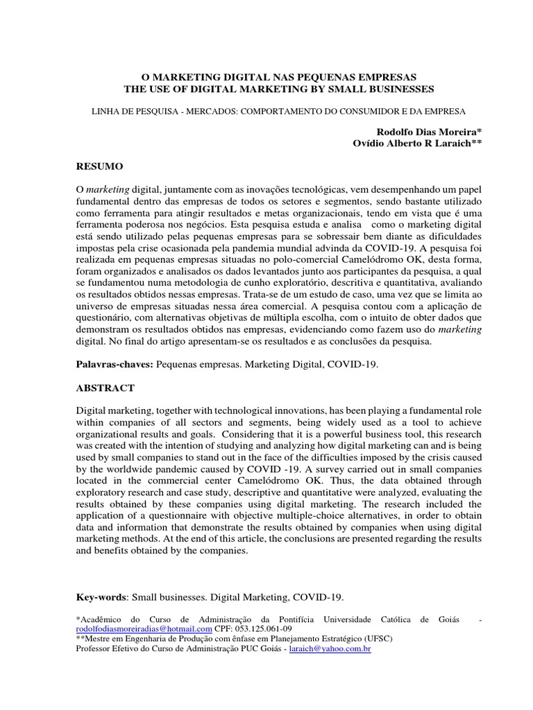 RODOLFO Trabalho Final | PDF | Marketing | E-commerce