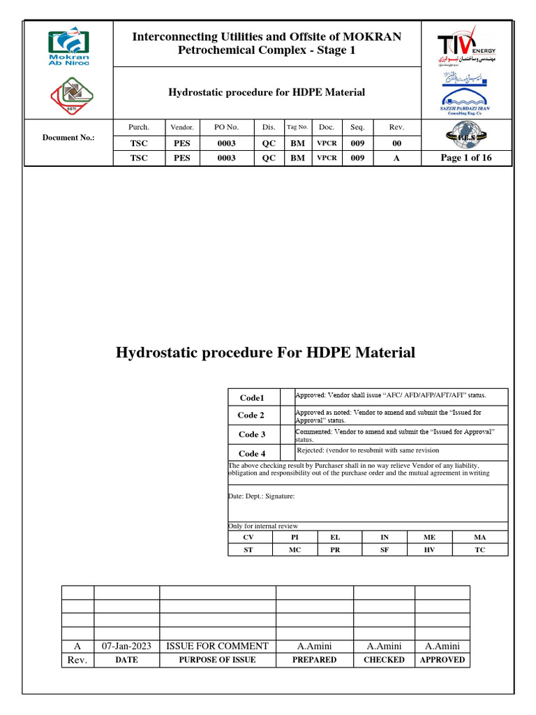TSC Pes 0003 QC BM VPCR 009 A | Download Free PDF | Pipe (Fluid Conveyance) | Applied And ...