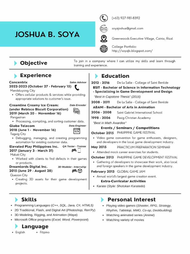 Resume Soya, Joshua | PDF