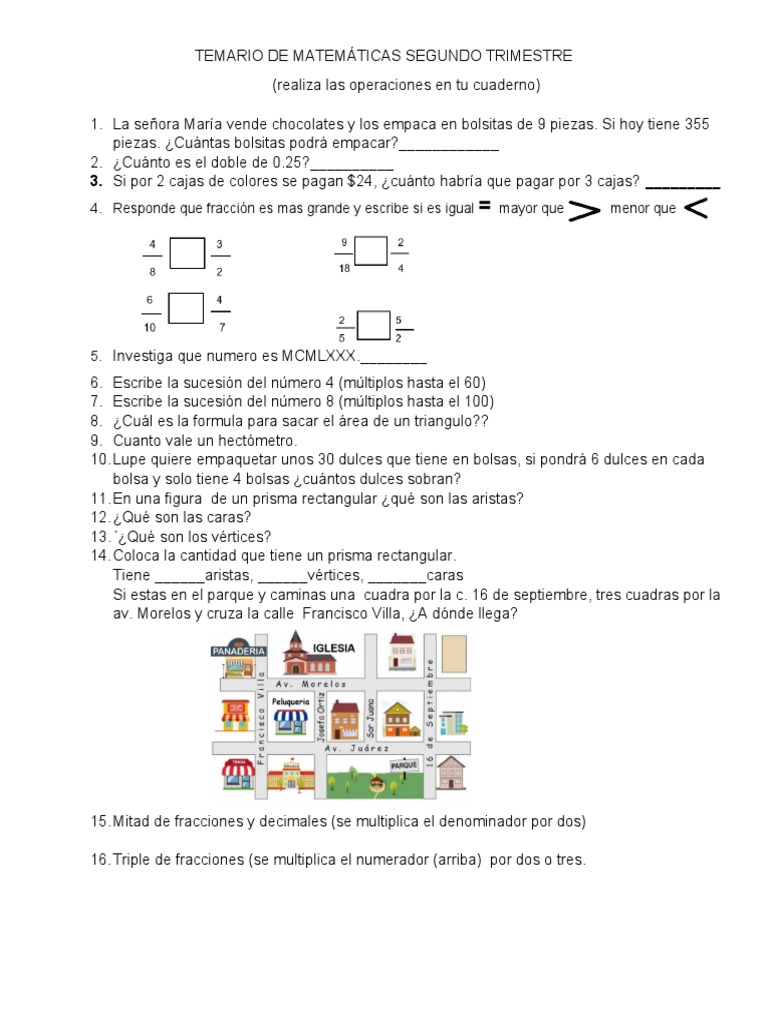Temario de Matemáticas Segundo Trimestre | PDF