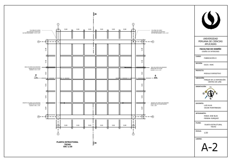 Planta Estructural de Techo 1/20 | PDF | Ingeniería estructural ...