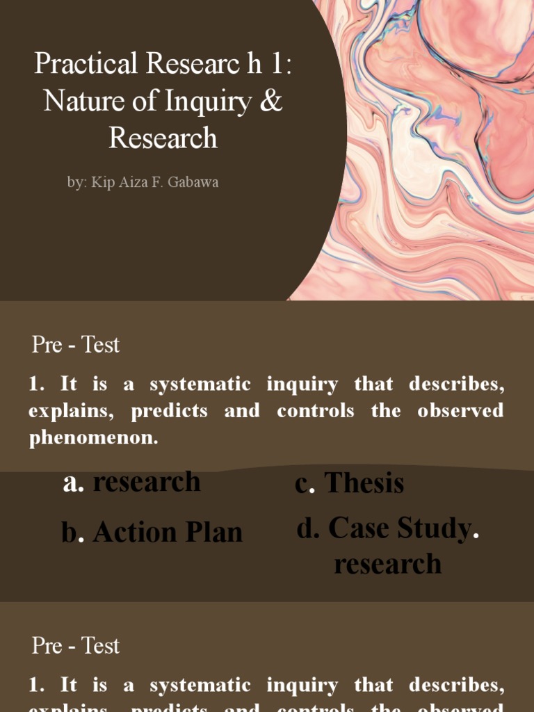 Practical Research 1, Week 1 | PDF | Inquiry | Knowledge