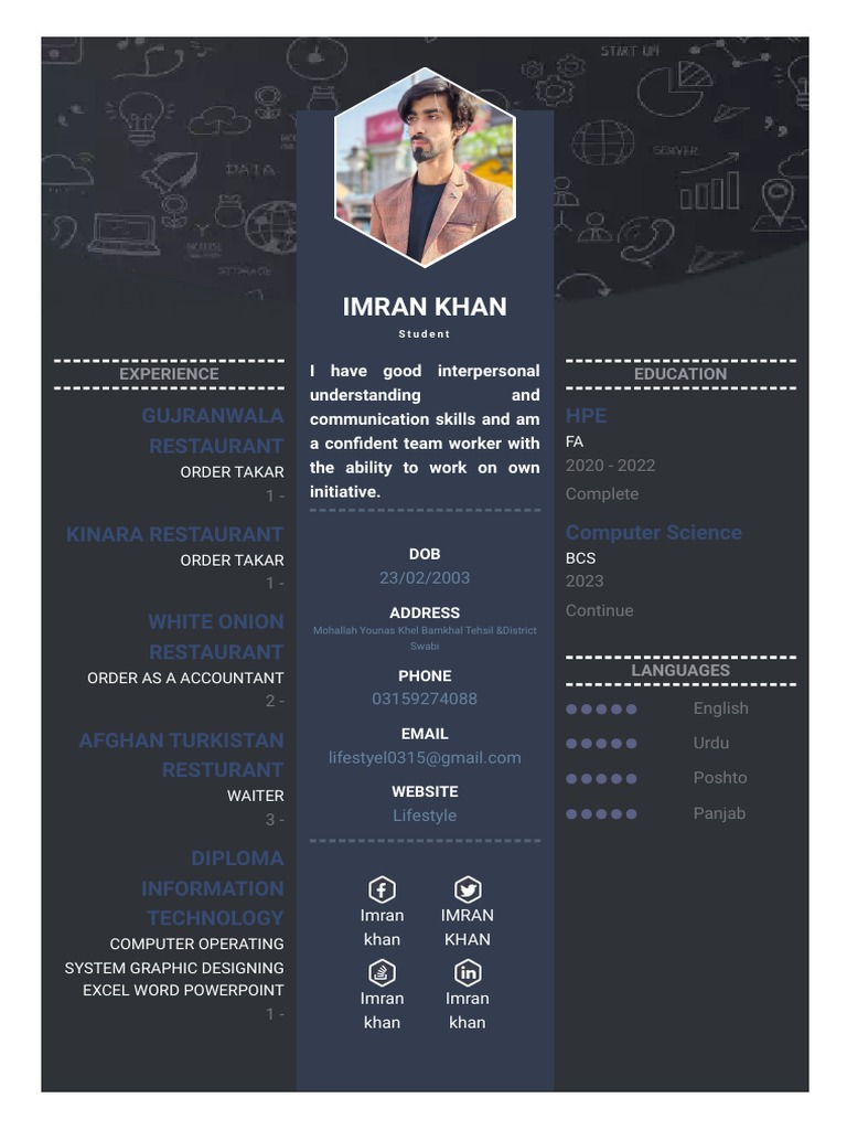 Imran Khan New CV | PDF