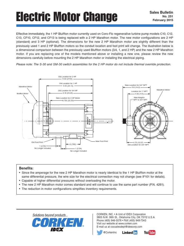 Corken C10 C12 C13 Electric Motor Change and New Wiring Diagram | PDF | Electrical Equipment ...
