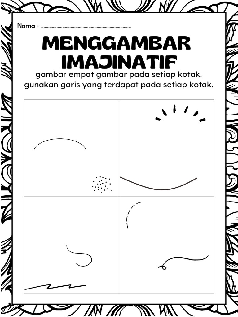 Worksheet Gambar Dari Garis | PDF