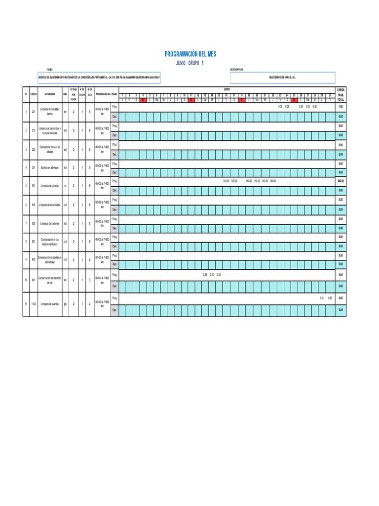PROGRAMACION MENSUAL - Junio - 230625 - 164053 | PDF