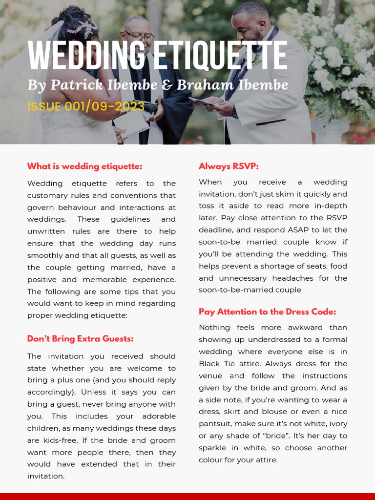 Wedding Etiquette | PDF | Wedding | Bride