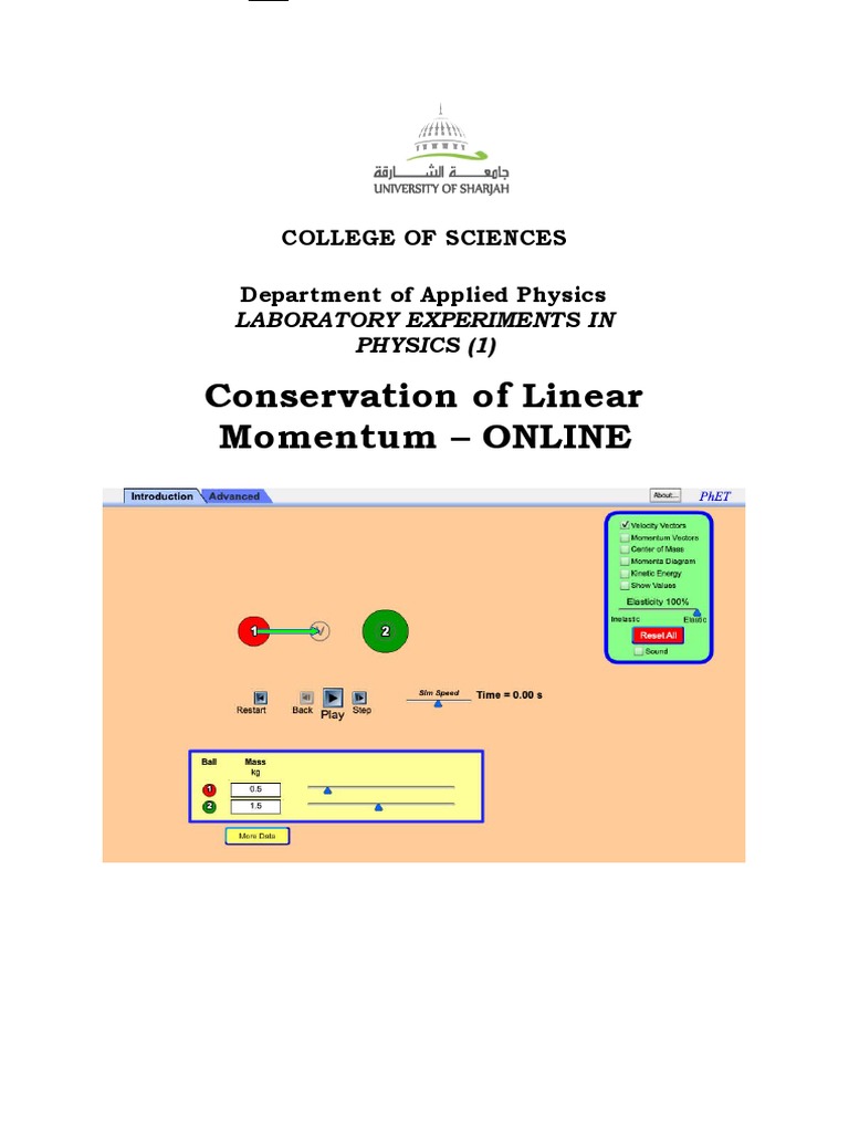 Conservation of Linear Momentum (Lab Report) | Download Free PDF ...